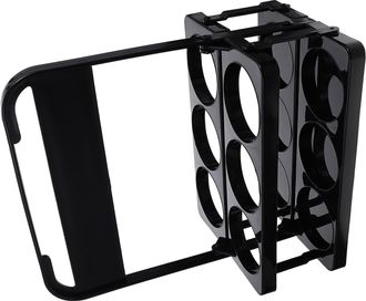 BESPORTBLE Veemoon Bierflaschenhalter Faltbar aus Bruchfestem Kunststoff Schwarzer Flaschenkorb mit Tragegriff Kompakter Flaschentr&auml;ger f&uuml;r Bar Party und Outdoor