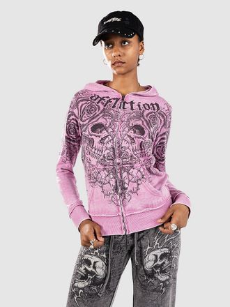 Affliction Forgotten Burnout Sweatjacke pink burnout wash