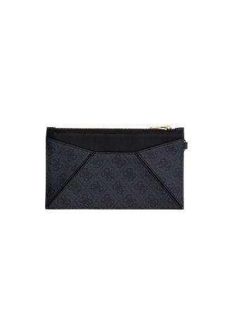 Guess Womens Pouch Coal Multi Polyurethane Bags - Pouches
