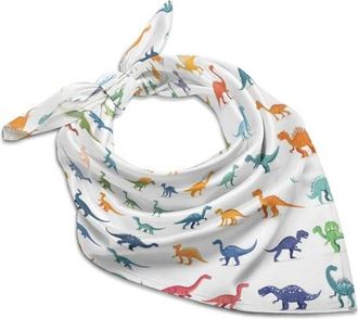 Generic Écharpe carrée en soie dinosaure légère pour cheveux respirante - Cadeau pour homme et femme, multicolore, 46x46cm