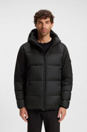 HUGO BOSS Daunenjacke abnehmbare Kapuze, Regular Fit, warm wattiert