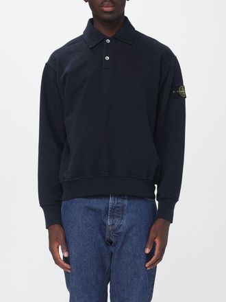 Stone Island Lang&auml;rmliges Baumwoll-Poloshirt von mit Compass-Logo