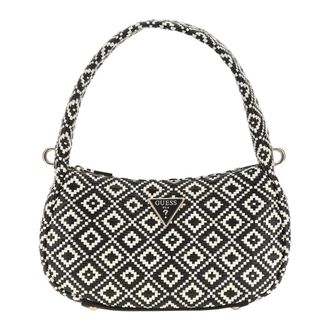 Guess Rianee Raffia Schultertasche - - Bags - Damen - Schwarzk - ONE SIZE