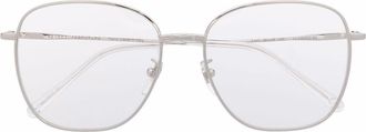 Retro Superfuture Brille mit rundem Gestell - Silber
