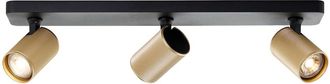 Brilliant Marty LED Deckenstrahler 3-flammig - Schwenkbare GU10 Spots, dimmbar bei warmwei&szlig;em Licht, inkl. LED Leuchtmittel, 345 Lumen, schwarz/matt gold