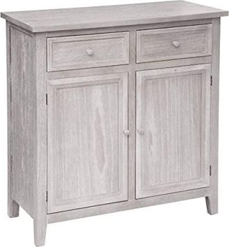 Atmosphera Atmosphera JJ1026 Kommode und Schublade, Beige, H 85 cm, Grau