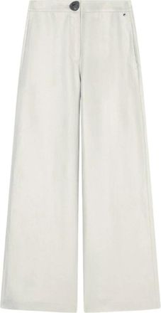 A|X Armani Exchange Femme, Pantalons, Blanc, Taille: 34 FR Pantalon large en serg&eacute; de lin