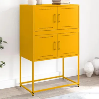 vidaXL Buffet jaune moutarde 68,5x38,5x107 cm acier - Vidaxl
