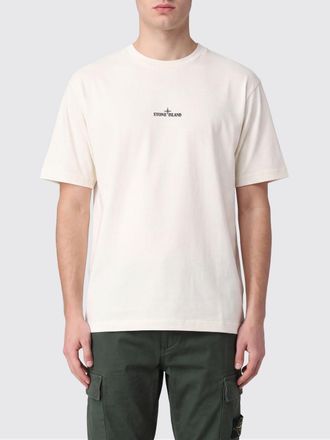 Stone Island T-shirt &agrave; col rond en coton biologique avec imprim&eacute; Desert