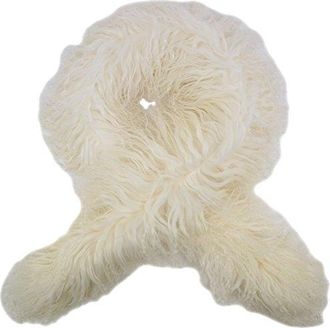 SNUGRUGS Luxury Mongolian Sheepskin Scarf, Echarpe Femme, &Eacute;cru (Ivory Jya01), Large (Taille Fabricant: 180centimeters)