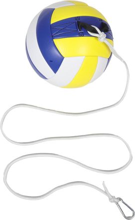 Hemoton Volleyballtrainer mit Ball an Schnur Hallenvolleyball Trainingsball Weich Offizielle Gr&ouml;&szlig;e Gelb Blau Wei&szlig; Selbsttraining Zuspiel und Schlaghilfe
