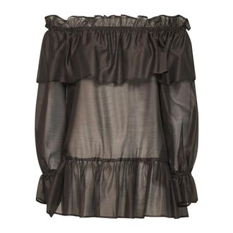 Blanca Vita Off-Shoulder R&uuml;schenbluse - - Blouses & Shirts - Damen - Braun - S