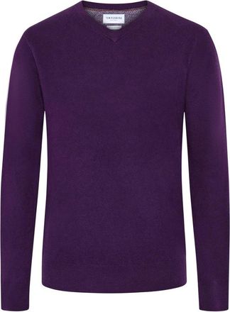 Tom Rusborg Pullover mit V-Ausschnitt aus Merinowolle mit Kaschmir in