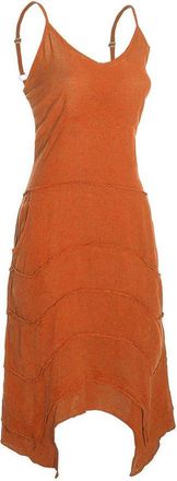 vishes Sommerkleid Damen Tr&auml;ger Patchwork Zipfelsaum Baumwolle Gewebt Alternative Mode, Boho, Hippie, Ethno, Festival