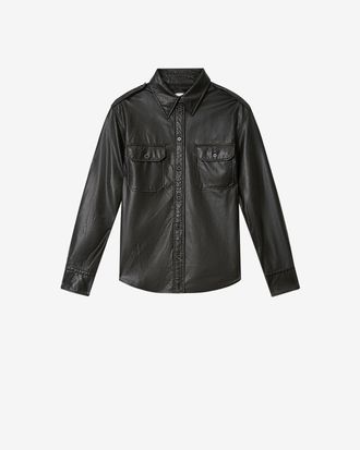Isabel Marant Chemise Noee Fa&ccedil;on Cuir - Femme - Noir - Taille34 - Marant &Eacute;toile