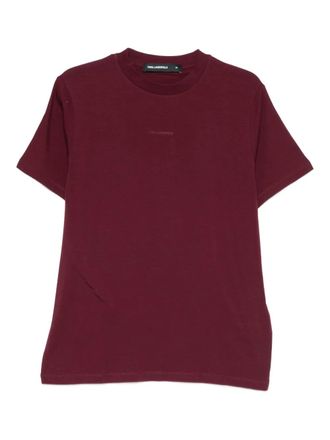Karl Lagerfeld t-shirt &agrave; d&eacute;tail de logo - Rouge