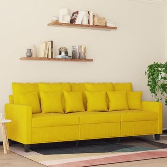 vidaXL Vidaxl - Canapé à 3 places Jaune 180 cm Velours