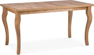 Konsimo Ausziehbarer Esstisch für das Wohnzimmer Cabio 150-190 x 80 cm, Beine aus Massivholz, Esszimmertisch Küchentisch (Eiche)