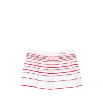 Amiri Striped Pleated Mini Skirt