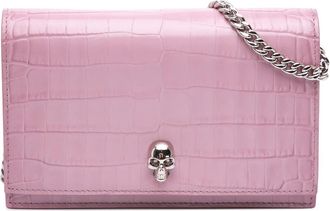 Alexander McQueen Alexander McQueen Hobo Bags - Small Crocodile Embossed Calfskin Skull Crossbody - Gr. unisize - in Gold - f&uuml;r Damen