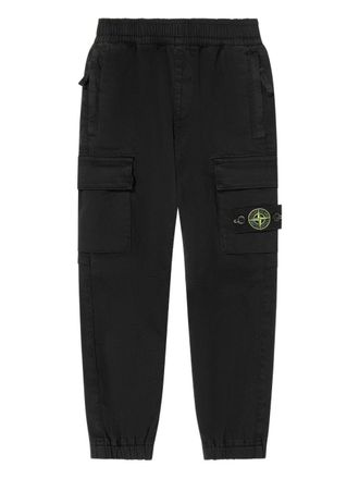 Stone Island Boys Trousers Junior Black Cotton; Elastane