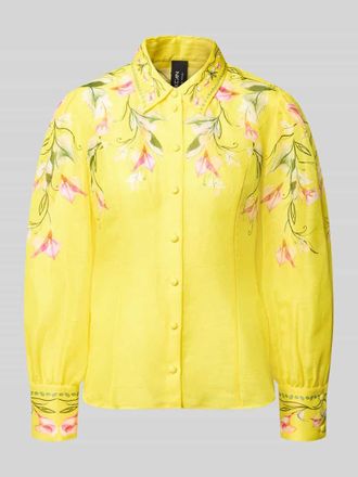 Marc Cain Bluse aus Leinen-Mix mit Knopfleiste