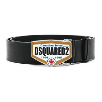 Dsquared2 Ceinture &agrave; plaque logo - Homme - Accessoires - Noir - Taille: 100 CM