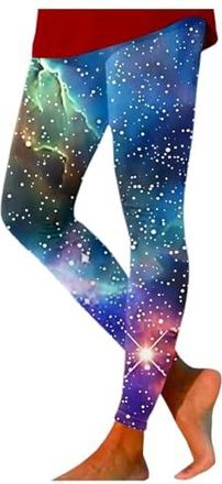 Generic Legging imprim&eacute; color&eacute; pour femme - Pantalon de yoga extensible - Taille haute - Legging de sport/plan&egrave;te/espace - Avec empi&egrave;cement en maille - Pour f