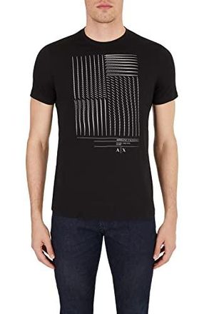 A|X Armani Exchange T-shirt pour homme 3LZTHB ZJH4Z, manches courtes, col rond, Noir, Small