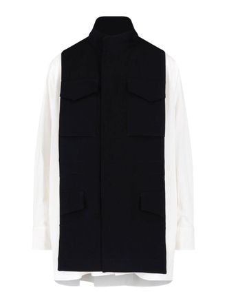 sacai Maxi Shirt In Satin Crepe