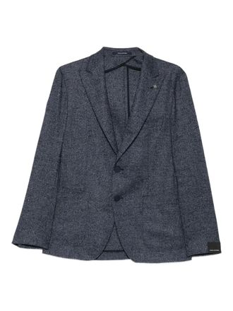 Tagliatore Melierte Jacke mit zwei Knöpfen - Blau