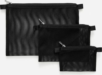 Arket Reise-Kulturtasche Aus Mesh-Material -Schwarz
