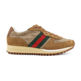 Gucci Sneakers mit Webdetail und GG-Logo - - Shoes - Herren - Braun - 40 EU