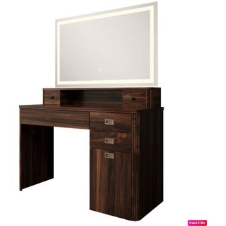 Vicco Coiffeuse Neria, Ch&ecirc;ne rustique, 120cm avec miroir LED, Vicco