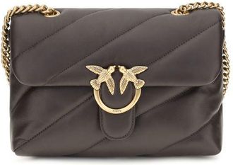 Pinko Schultertasche aus braunem Kalbsleder Bos Taurus