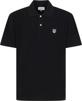 Maison Kitsun&eacute; Homme, Tops, Noir, Taille: S Polo Confort T&ecirc;te de Renard Fox Head