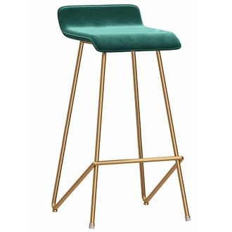 Generic Barhocker, Samt-Tresenhocker, Esszimmerst&uuml;hle mit weicher R&uuml;ckenlehne und Metallbeinen, einfach zu montieren, St&uuml;hle f&uuml;r K&uuml;chentheke/Esszimmer/Hausbar