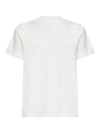 Moncler Mens T-Shirt Natural Cotton Jersey Ivory T-Shirts And Polos