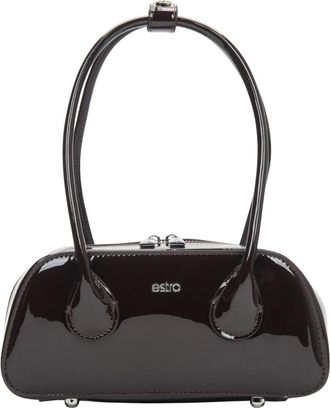 Estro & Luminara Femme, Sacs, Brun, Taille: ONE Size Sac bandouli&egrave;re en cuir verni