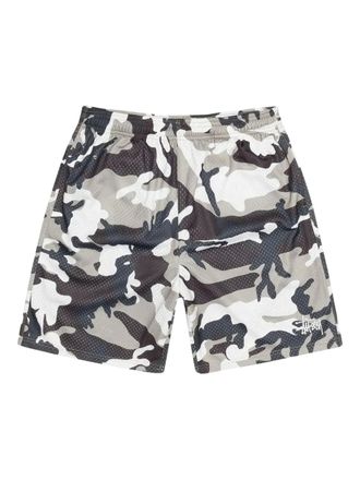 St&uuml;ssy Shorts mit Camouflage-Print - Grau