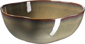 Mäser Serie Cordelia, Salatschüssel aus hochwertigem Steinzeug, unregelmäßige Geschirr Formen; Steinzeug, Tropical, Rot/Braun