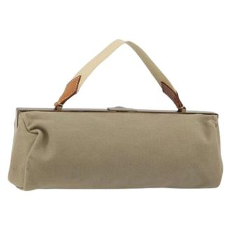 Miu Miu Sac &agrave; main en toile Pre-owned - Femme - Pre-owned - Beige - Taille: ONE Size