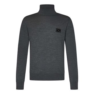 Dolce & Gabbana Grauer Rollkragenpullover f&uuml;r M&auml;nner - - Knitwear - Herren - Grau - S