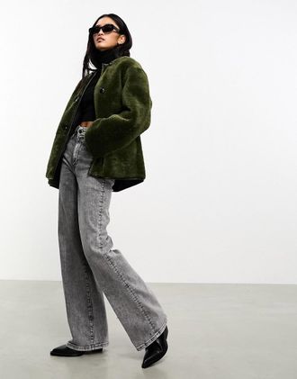 Mango Veste en shearling - Vert