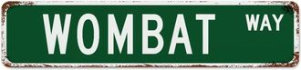 Generic Wombat Stra&szlig;enschild Benutzerdefinierte Schilder Wombat Dekor Wombat Besitzer Geschenk Tier Vintage Metall Wandkunst Rustikales Wandschild Heimdekorat