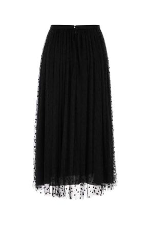 Alberta Ferretti Tulle-Trimmed Skirt - Black
