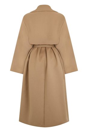 Max Mara Womens Long Coat Virgin Wool Camel