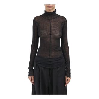 Andrea Ya'aqov Wollpullover mit Rollkragen - - Knitwear - Damen - Schwarzk - S