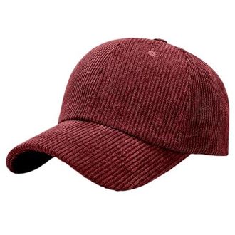 Generic Casquette de baseball en velours c&ocirc;tel&eacute; pour homme et femme - Chapeau de soleil &eacute;l&eacute;gant et d&eacute;contract&eacute; - Polyvalent - Texture douce, Rouge, Taille uni