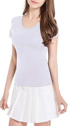 Generic Hauts pour femmes avec soutien-gorge int&eacute;gr&eacute; grande taille soutien-gorge &agrave; &eacute;tag&egrave;res T-shirts yoga gym sport sous-v&ecirc;tements d&eacute;t&eacute; basique d&eacute;contract&eacute; co